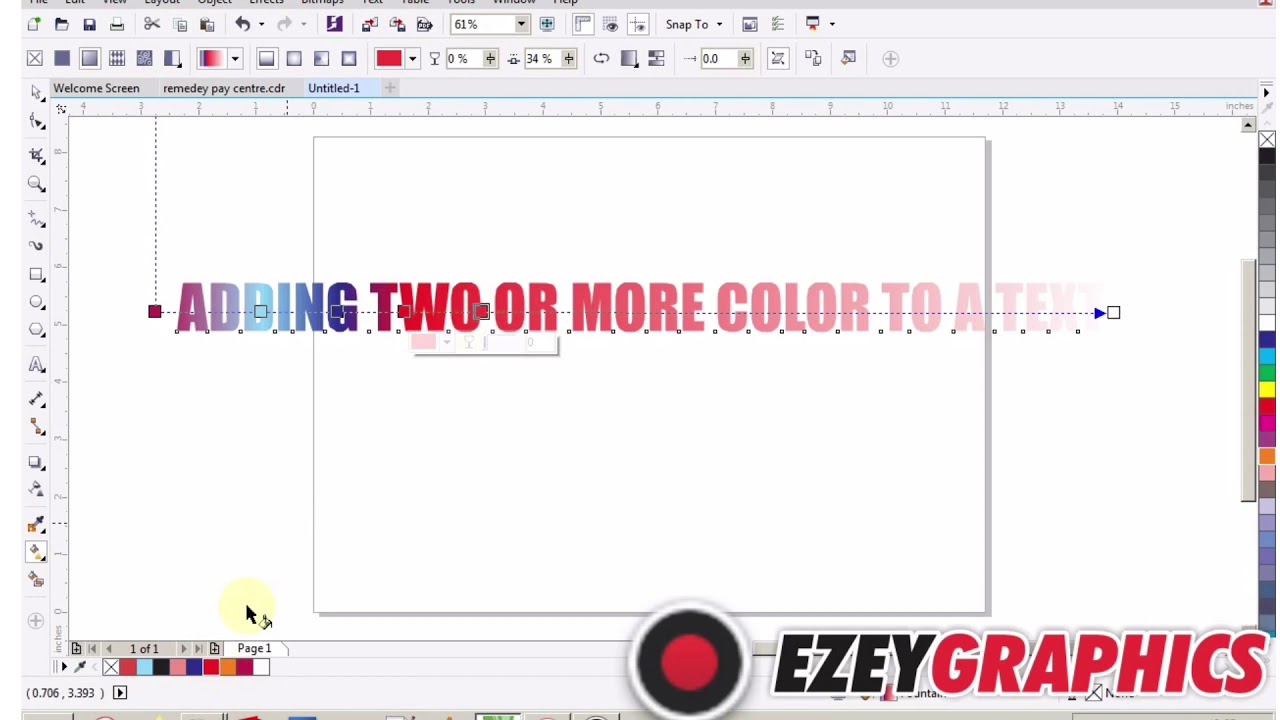 Adding 2 more color to a text in CorelDrawX7 - YouTube
