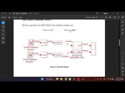 Tutorial 1a: Half Adder Circuit Design using MATLAB HDL Coder - YouTube