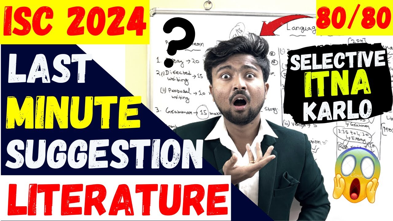 ISC 2024: Last Minute Suggestion for Literature | How to score 80/80? Just do these Selective ...
