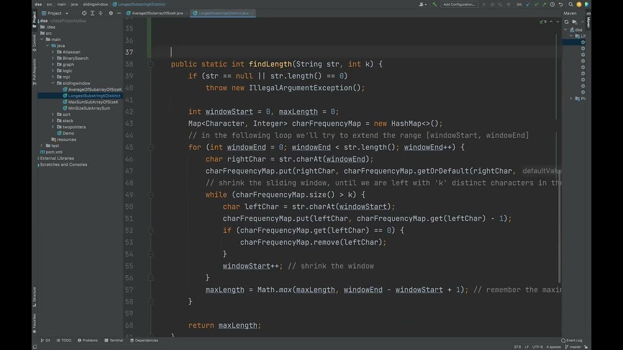 Longest Substring with maximum K Distinct Characters - YouTube