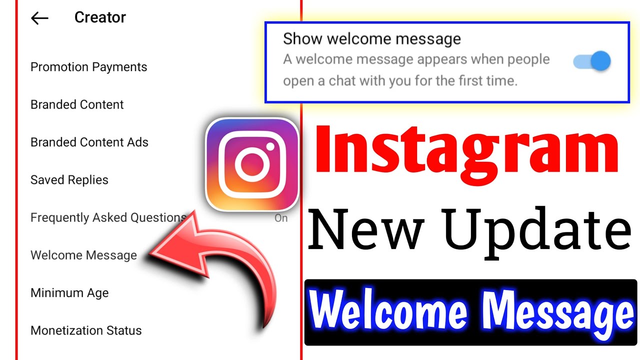 Instagram New Update || Welcome Message || Instagram Welcome Message ...