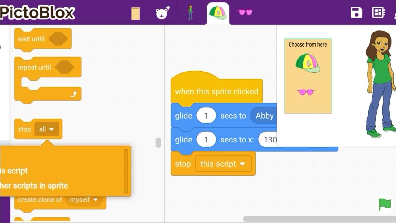 using glide block on pictoblox - YouTube