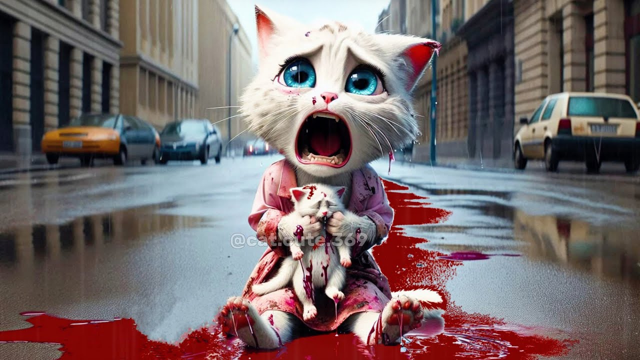 😿Poor Kitty Motorcycle Accident💔 #kitty #kittycats #cat #cute #ai # ...