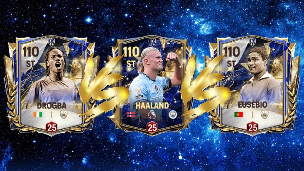 BATTLE PLAYERS: Didier Drogba 106 VS Erling Haaland 106 VS Eusébio 106 ...