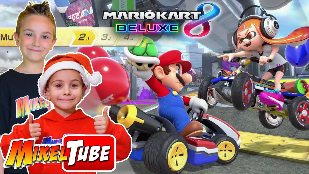 Carreras con mi hermanito Leo a Mario Kart 8 Deluxe - YouTube