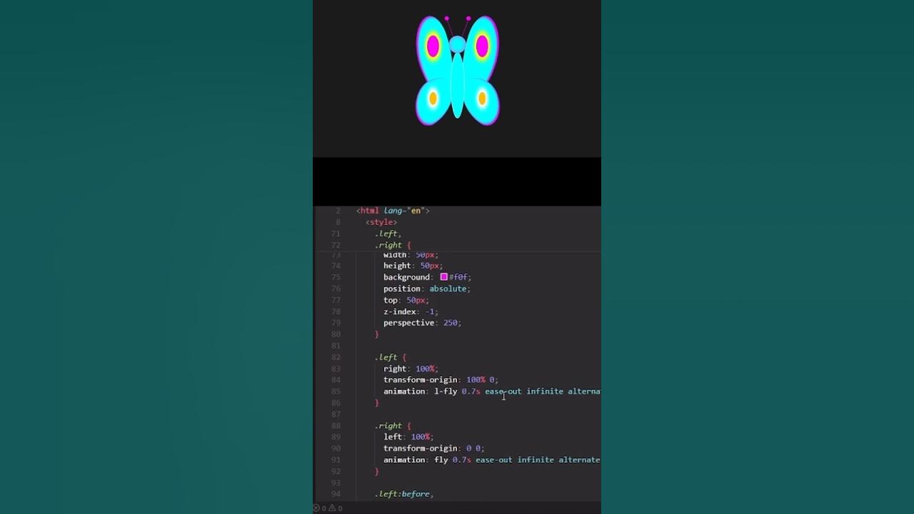 Butterfly | HTML CSS | Coding Shorts 🖇️ #coding #shorts #computerscienceconcepts #html #css ...
