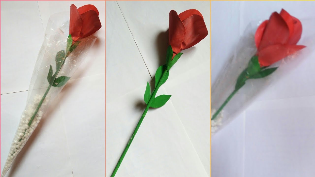 super easy way of paper rose making - YouTube