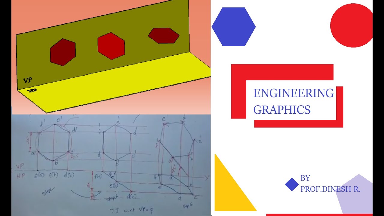 How to draw projection of hexagonal lamina? EGDL - YouTube