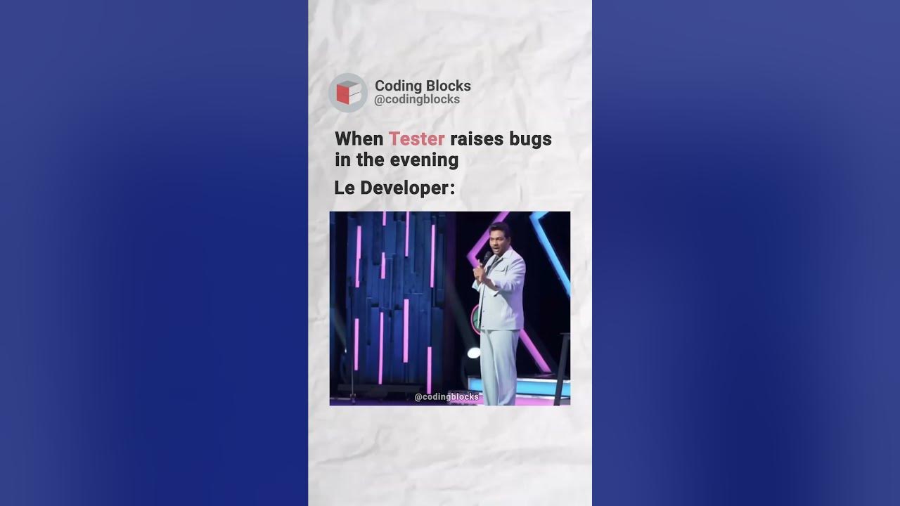 Developer Fixing Bugs Tag Your Developer Friends Coding Blocks Code Codingblocks Youtube 