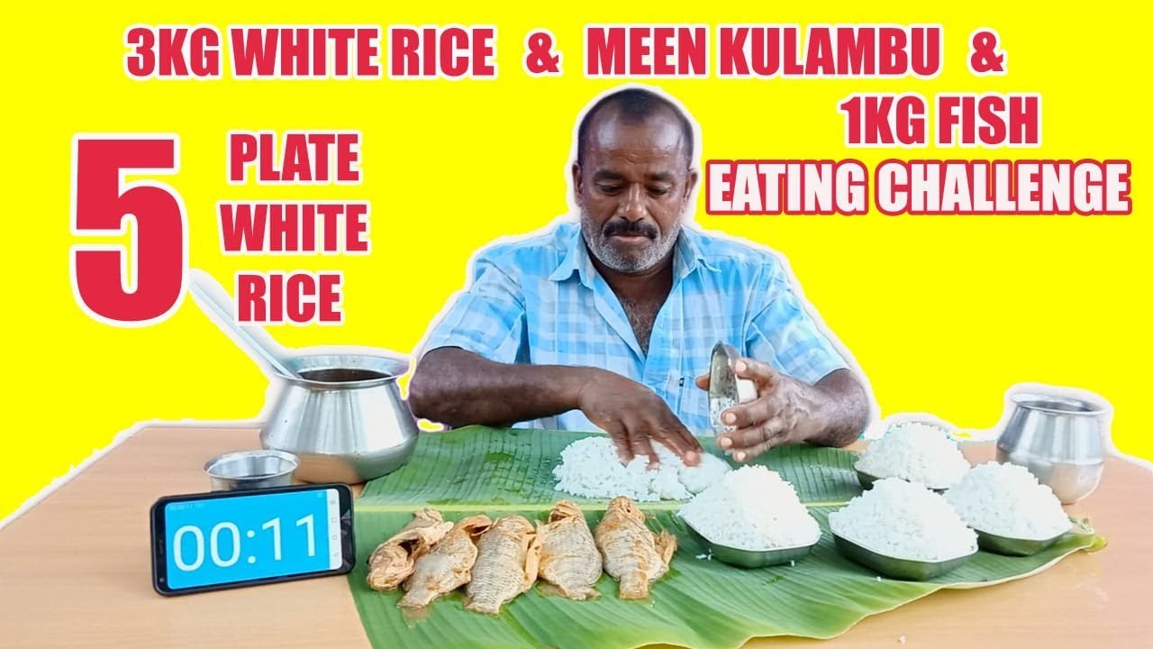 3 kg White Rice & Meen Kulambu Eating Challenge | Tamil Food Challenge ...