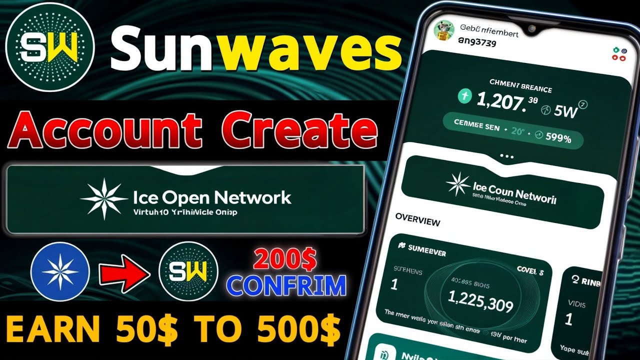 Sunwaves Mining App । Ice Network Sunwaves Application । Earn 50$ To ...