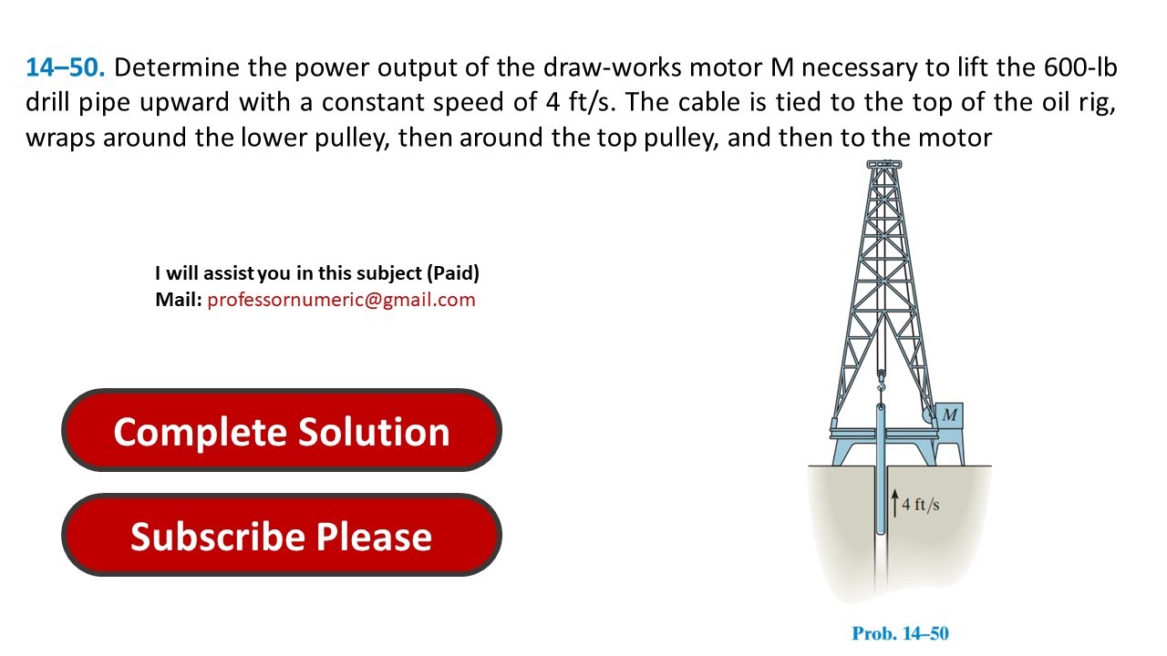 14–50. Determine the power output of the draw-works motor M ...