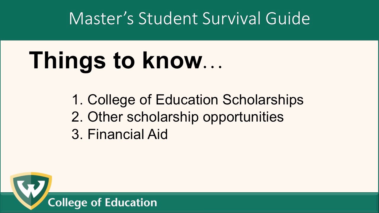 Graduate Survival Guide: Scholarships-FinancialAid - YouTube
