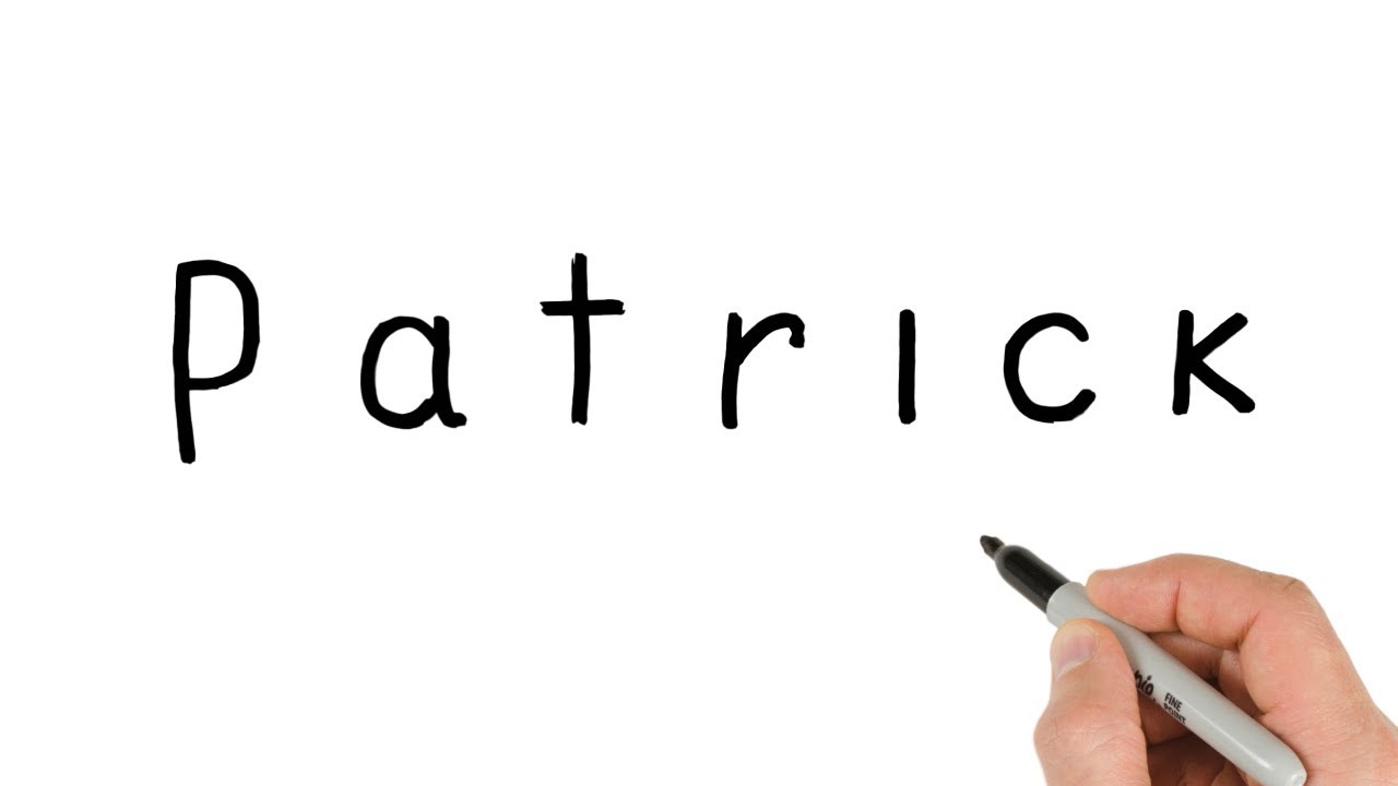 VERY EASY ! How to turn word PATRICK into cartoon Leprechaun drawing ...