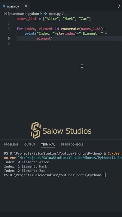 How to Use enumerate() in Python #shorts #Python #PythonShorts - YouTube