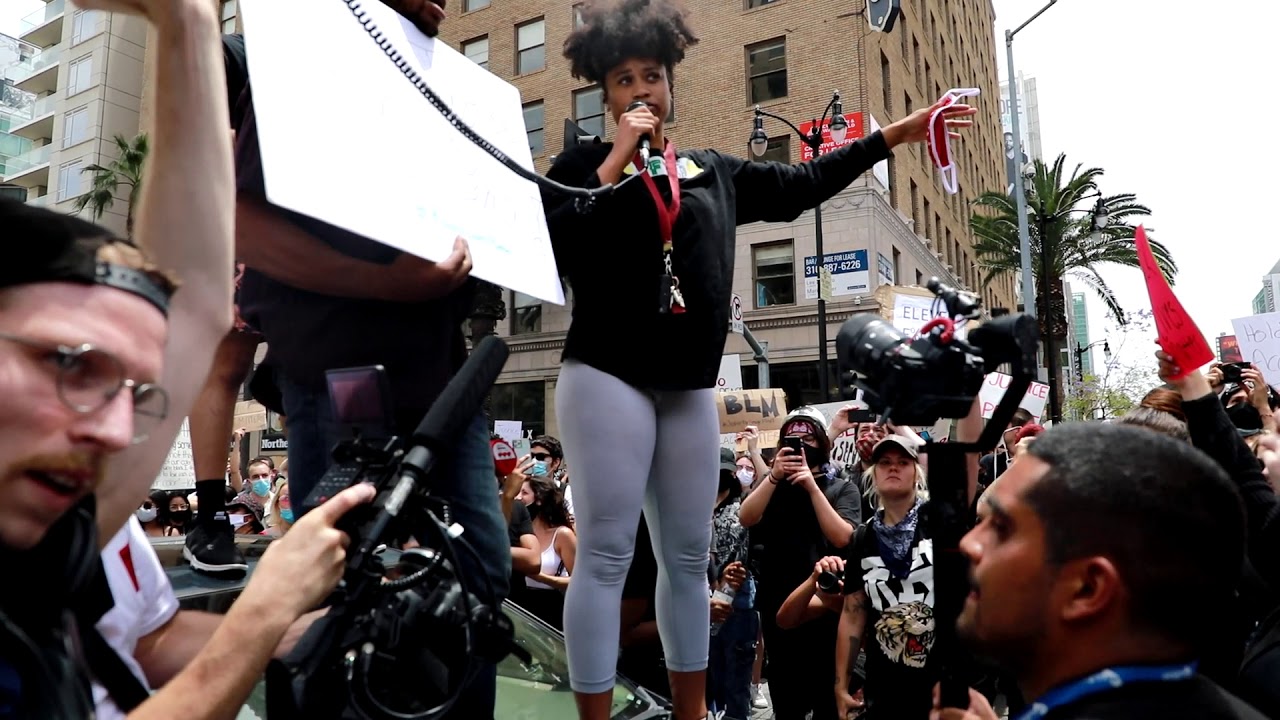 Protesters conduct speeches in Hollywood (continued) - YouTube