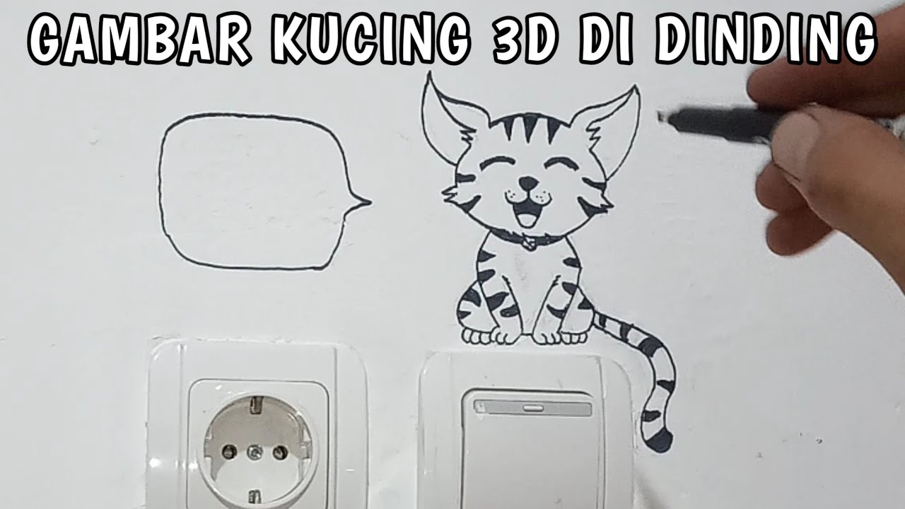 Cara Menggambar 3D Kucing | Cara Menggambar Kucing di Dinding - YouTube