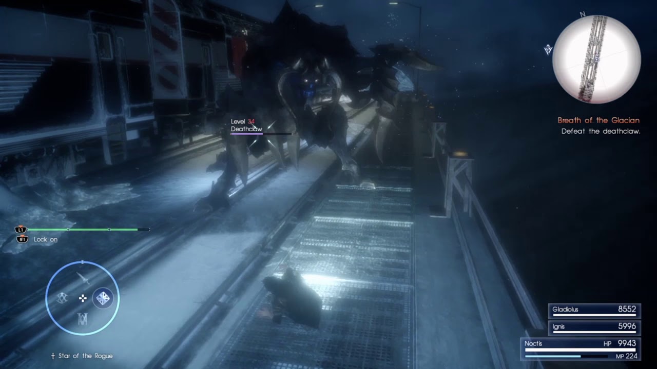 Final Fantasy XV- Boss Battle against Deathclaw - YouTube