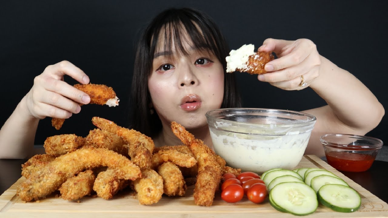ASMR DEEP FRIED SHRIMP MUKBANG (No Talking) - YouTube