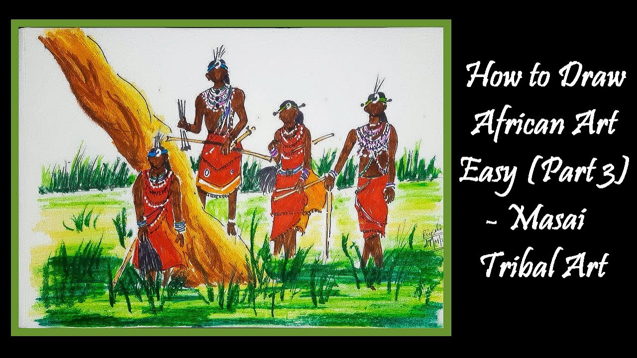 How to Draw African Art Easy Part 3 Masai Tribal Art - YouTube