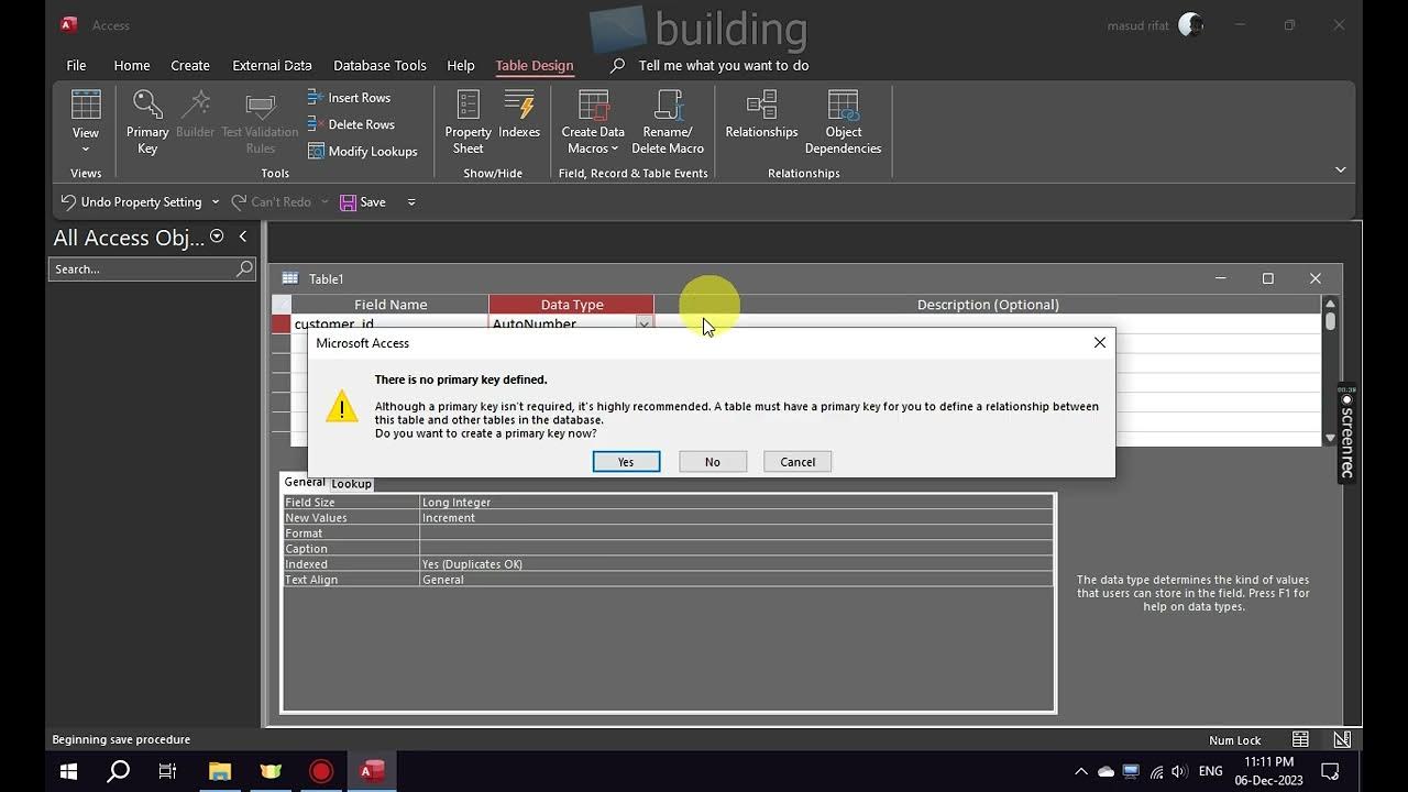 Update multiple records simultaneously in a form in MS Access -- part 2 create table - YouTube