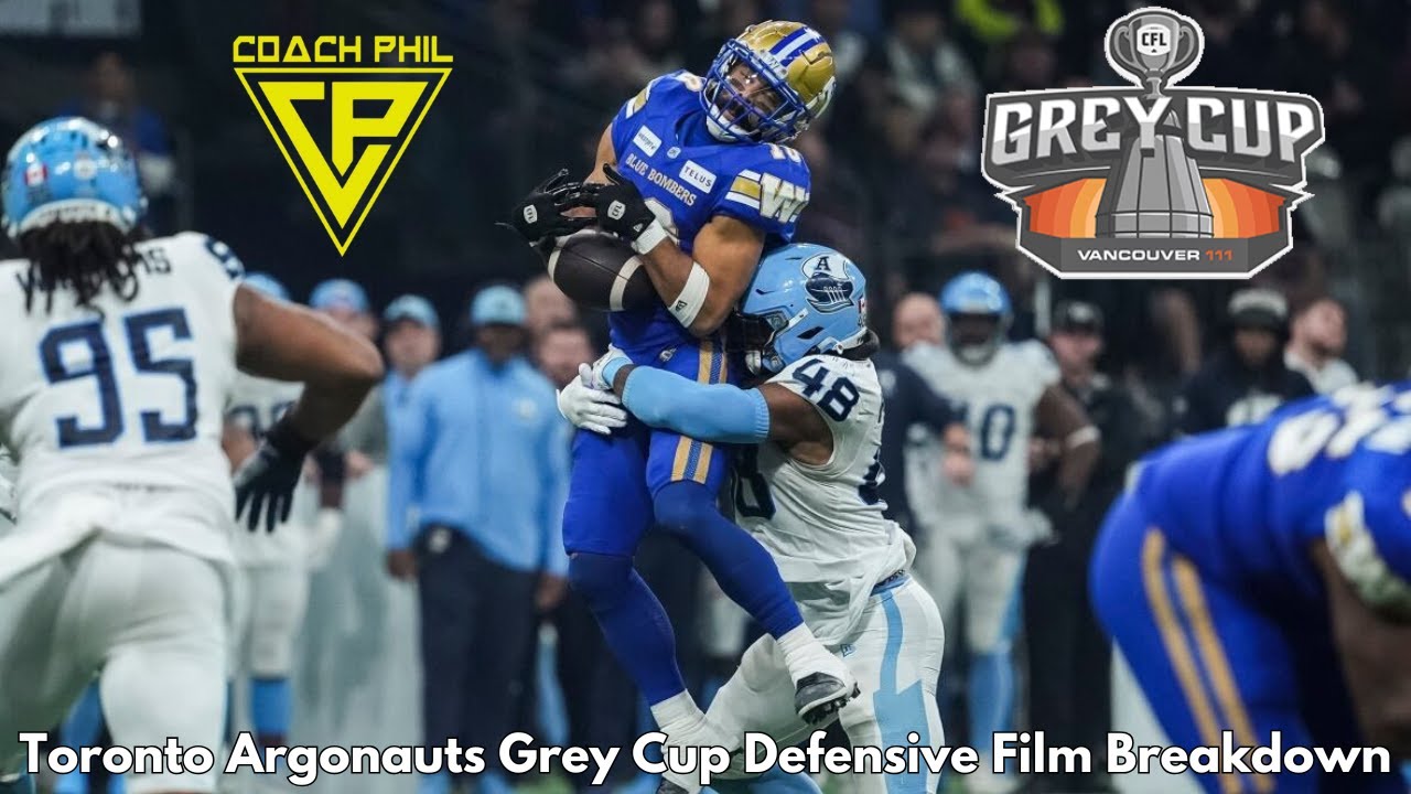 TORONTO ARGONAUTS GREY CUP 111 DEFENSIVE BREAKDOWN - YouTube