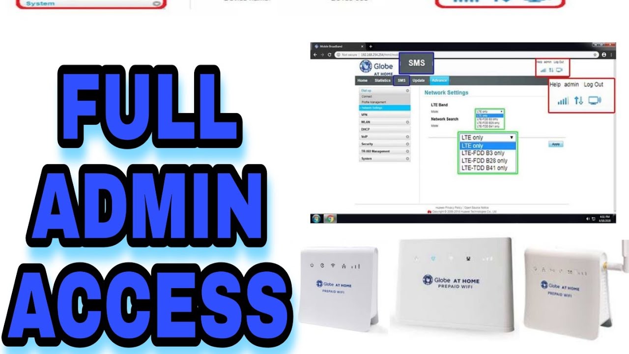 FULL ADMIN ACCESS/ ADMIN ACCESS (PREVIEW) #GLOBEHOMEPREPAIDWIFI - YouTube