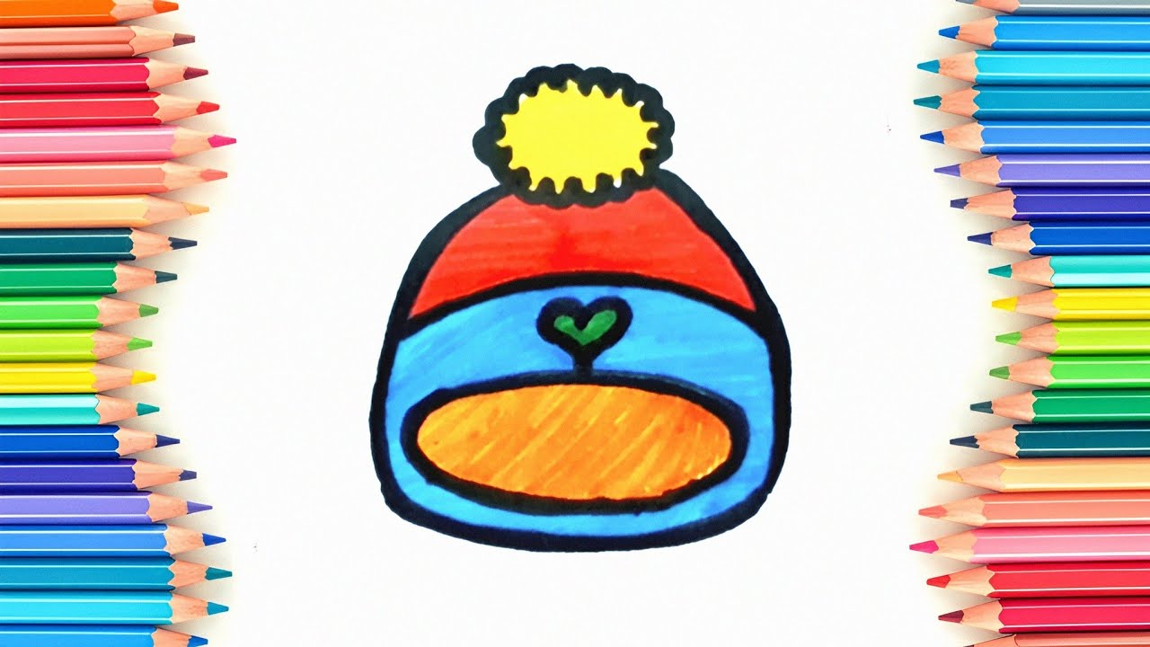 How to draw winter cap/drawing for kids/kids art hub - YouTube