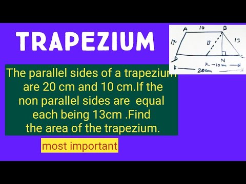 The parallel sides of a trapezium are 20 cm and 10 cm.If the non ...