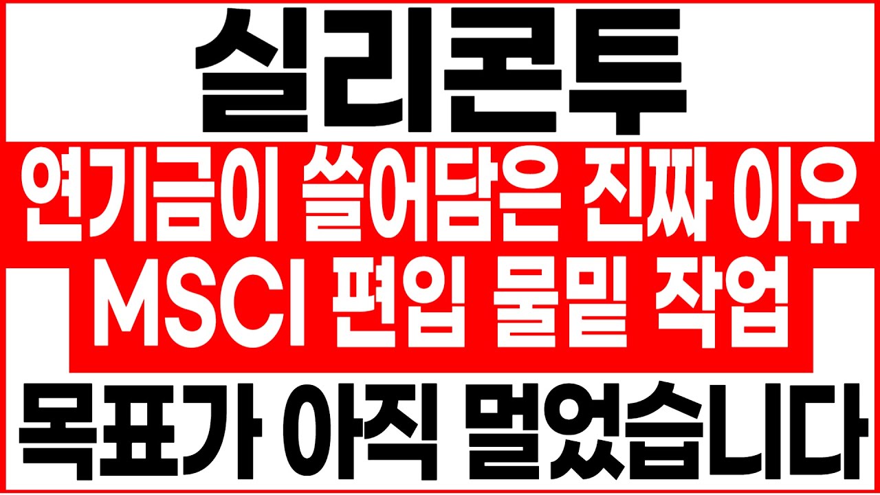 실리콘투 주가전망 연기금이 쓸어담은 진짜 이유 Msci편입 물밑작업 실리콘투 실리콘투주가 실리콘투목표가 실리콘투주가전망