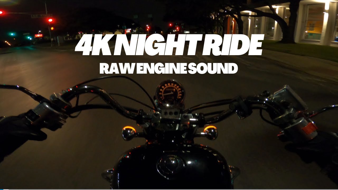 4K - Night Ride - Pure Engine Sound - Honda Shadow Spirit - YouTube