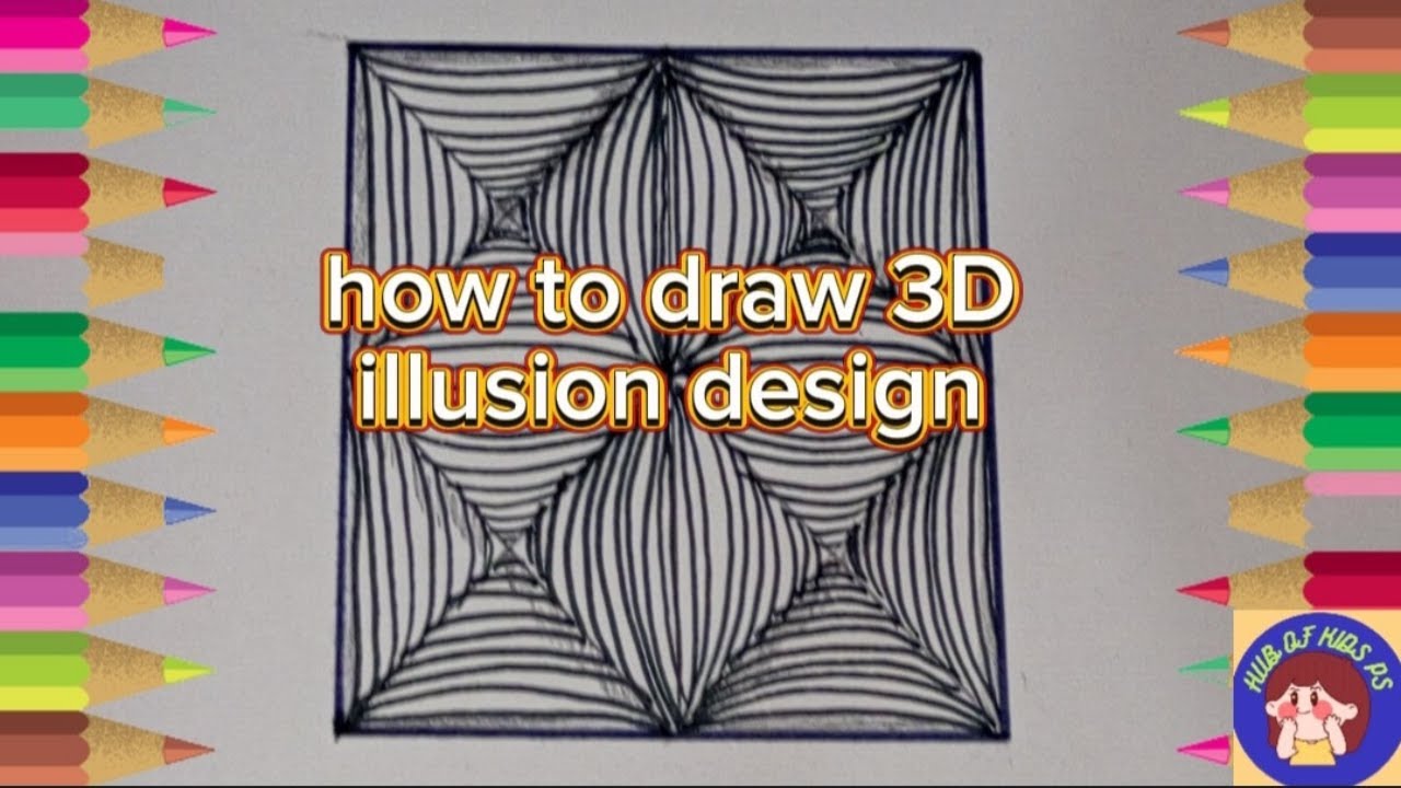 how to draw 3d illusion__geomatric 3d illusion drawing__Easy for ...