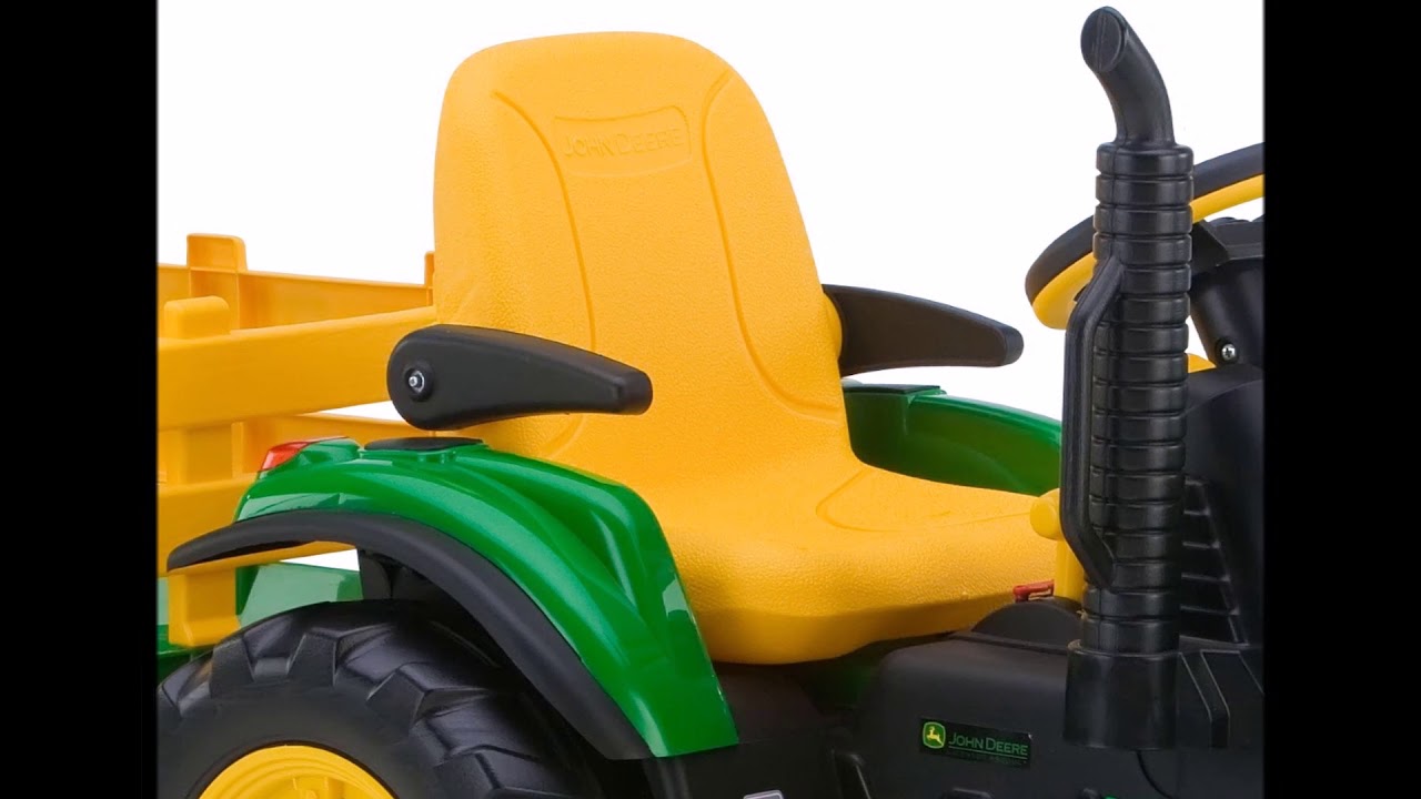 Peg Perego John Deere Ground Force Tractor With Trailer - YouTube