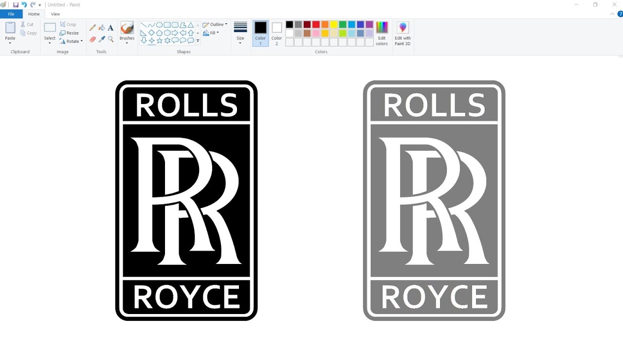 How to Draw Rolls Royce Logo step by step in Ms Paint | Rolls Royce ...
