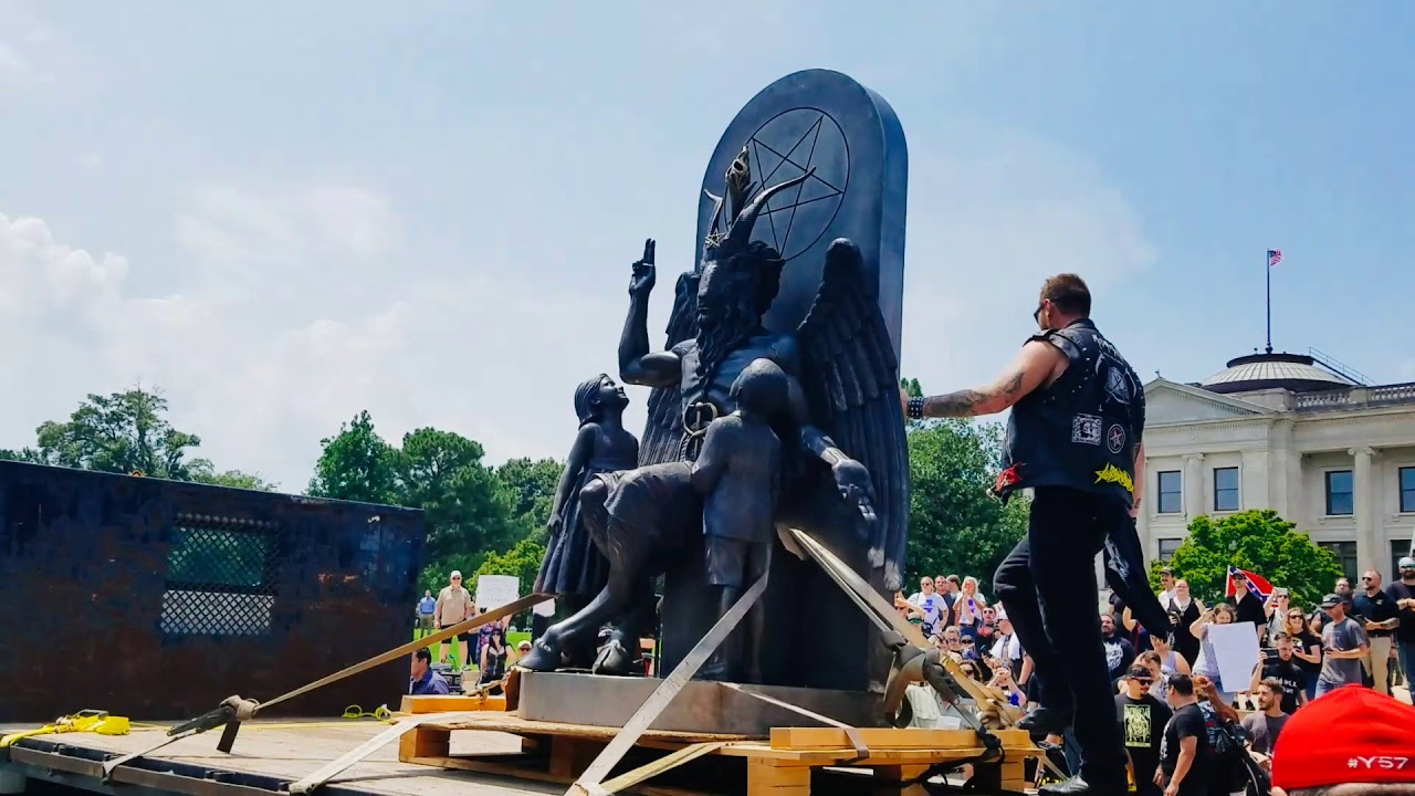 The Reveal of the Baphomet Statue in Little Rock, Ar - YouTube
