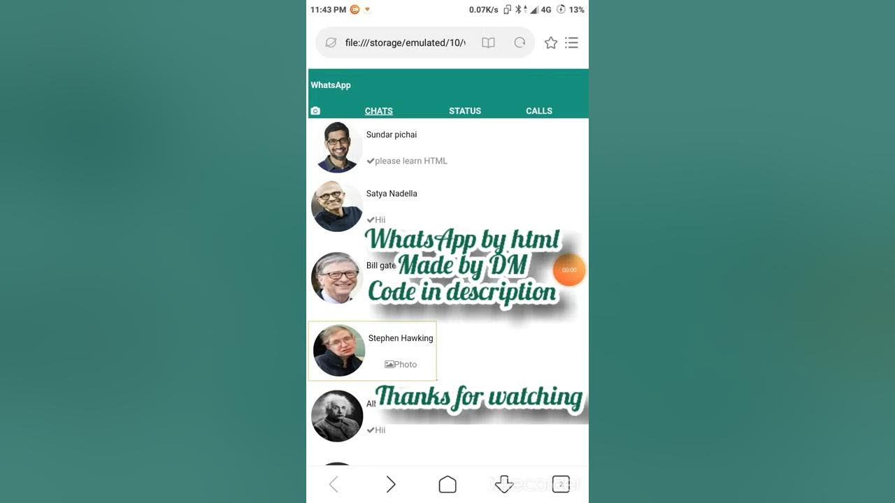 WhatsApp by HTML5 and CSS3 - YouTube