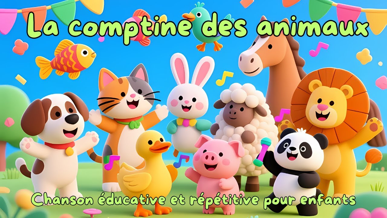 👉 La comptine des animaux 🐶🐱🐰 | Chanson éducative et répétitive pour ...