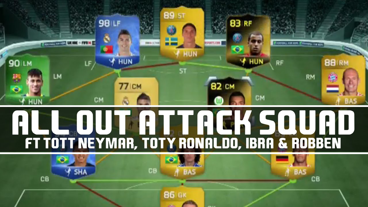 All out Attack Squad ft TOTT Neymar, TOTY Ronaldo, Zlatan & Robben ...