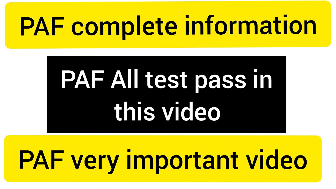 PAF complete information //PAF All test Pass//PAF new update/PAF ...