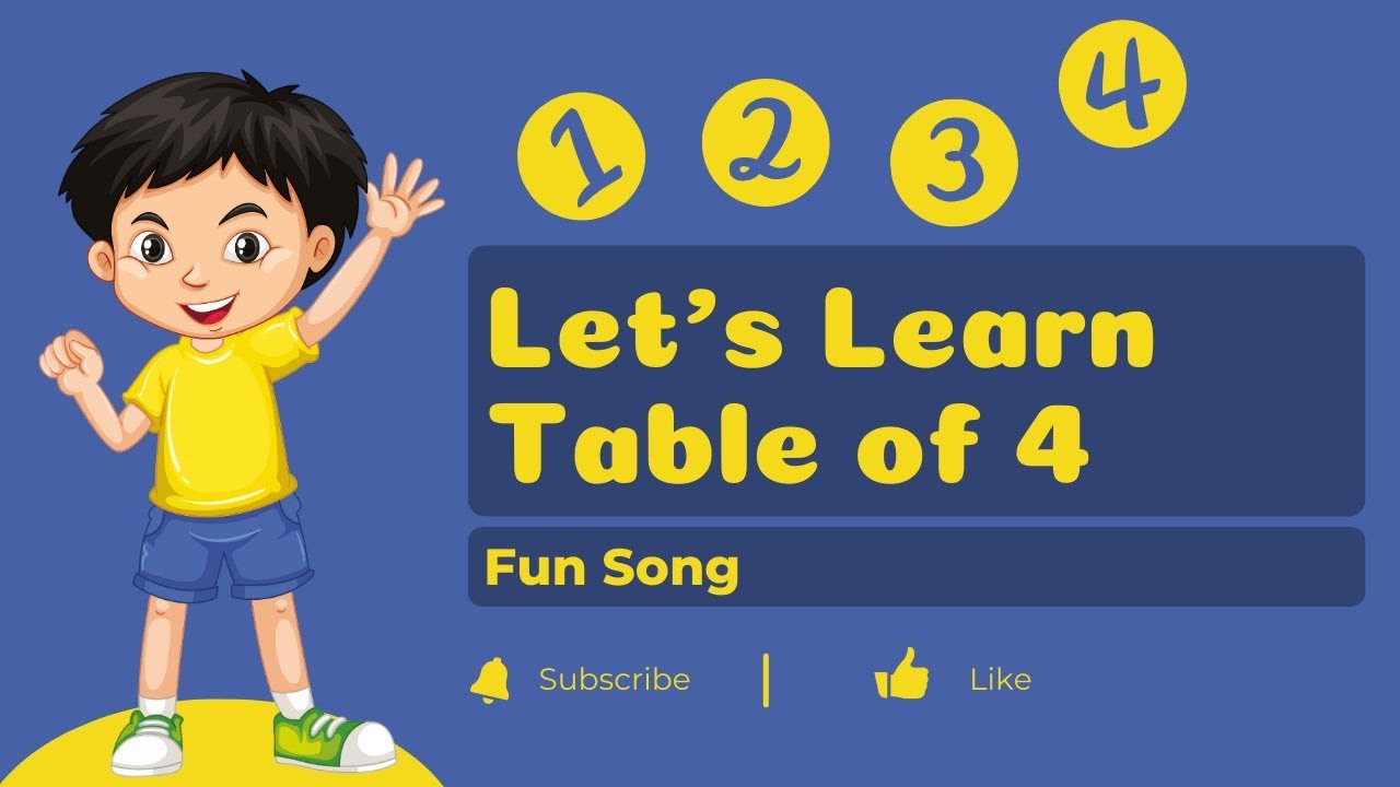 4x2=8 Multiplication | Table Of 4 Fun Song | Multiplication Time For ...