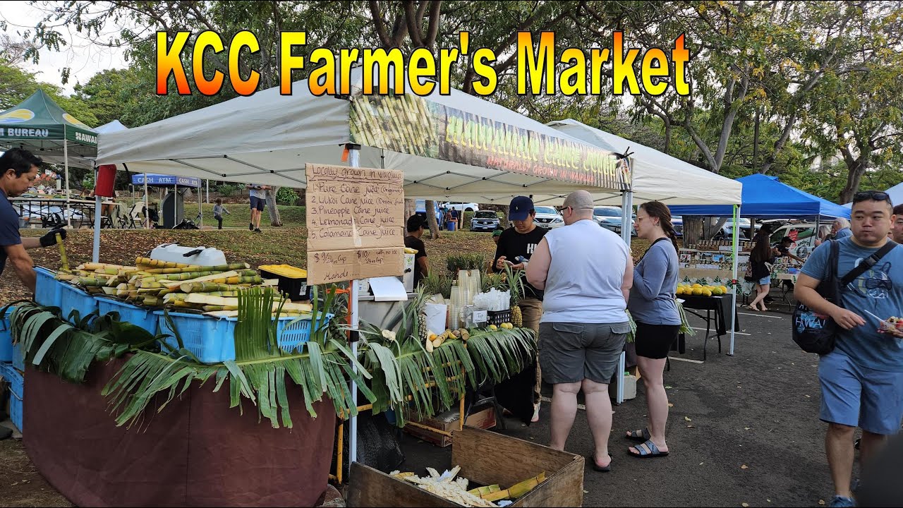 [4K] KCC Farmers Market on 2/10/24 in Honolulu, Oahu, Hawaii - YouTube