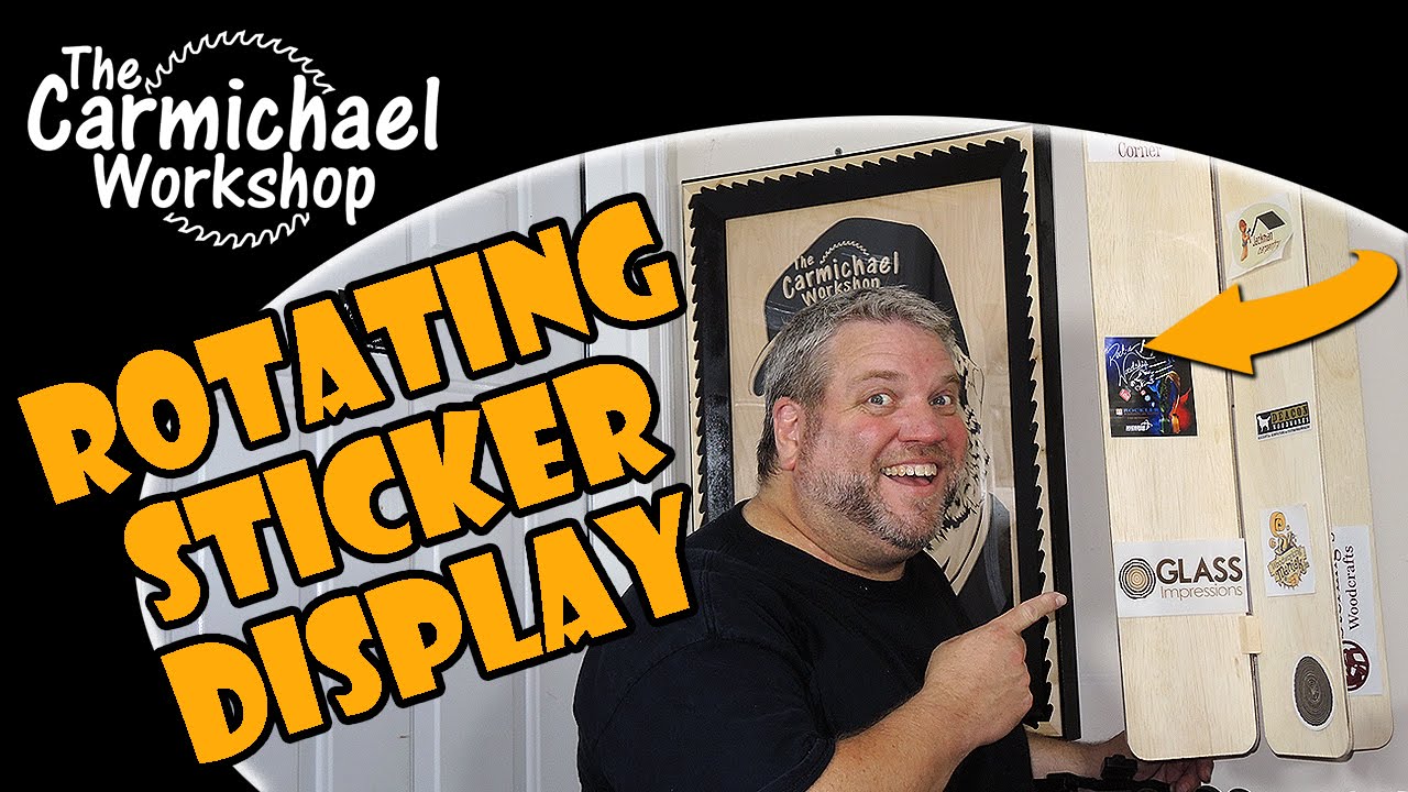 Rotating Sticker Display - Spinning Sign Woodworking Project - YouTube