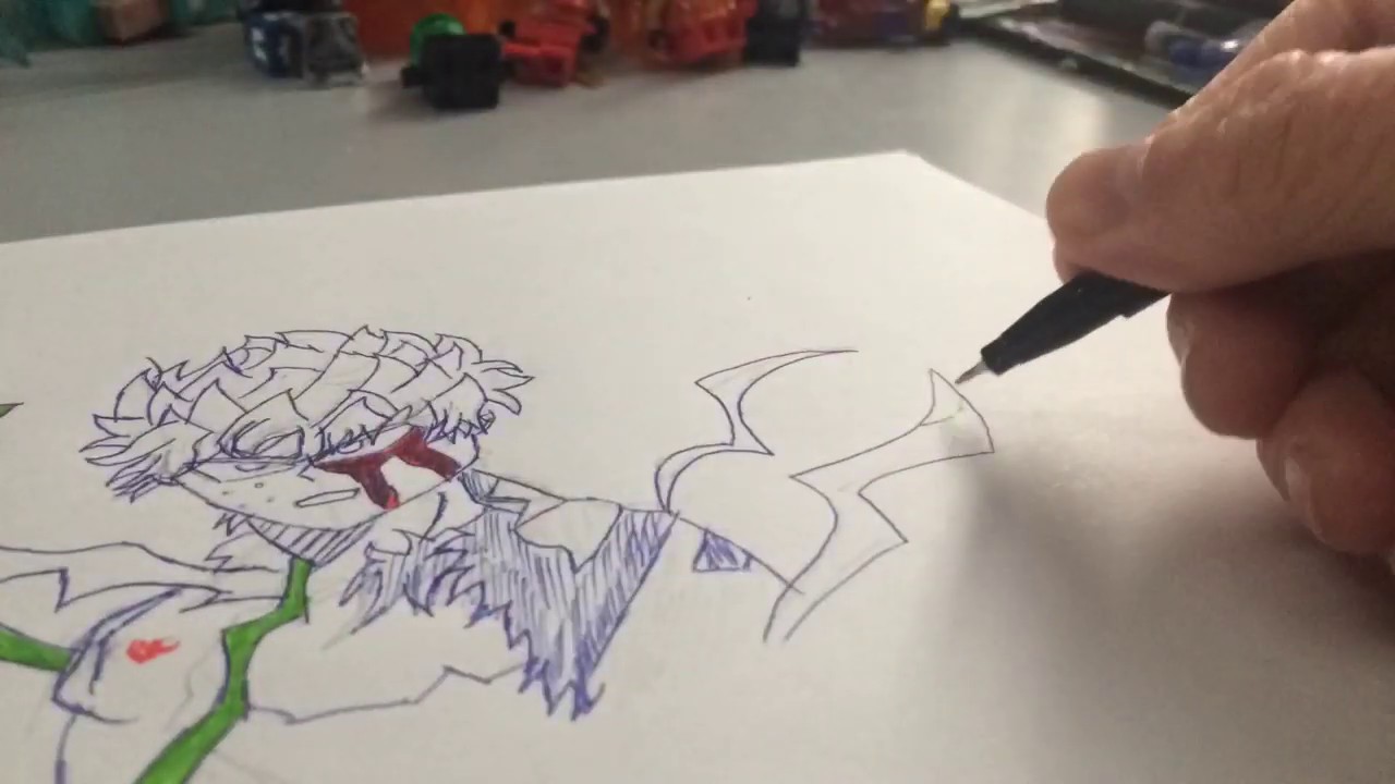 Speed drawing: deku one for all (my hero academia) - YouTube