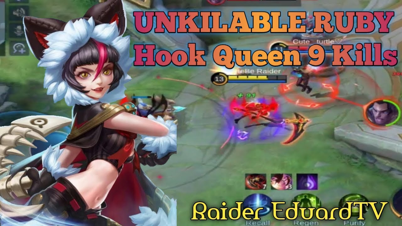 UNKILABLE RUBY | HOOK QUEEN 9 KILLS #RUBY MOBILE LEGENDS / MLBB - YouTube