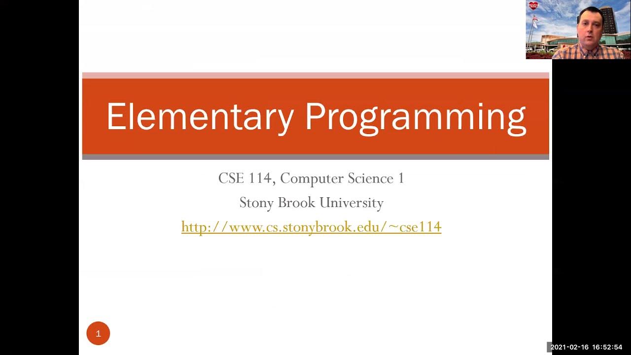 CSE114: Elementary programming _ part 1 - YouTube