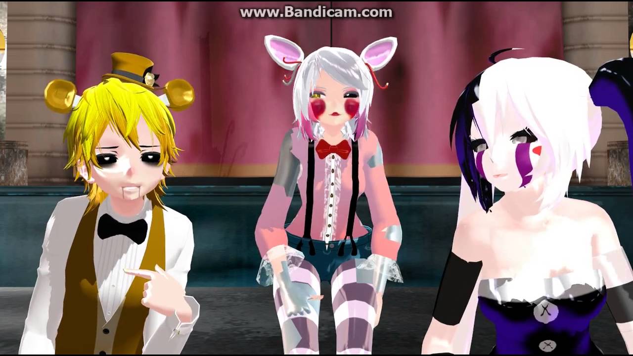 MMD x FNAF Everybody Golden, Mangle, Puppet - YouTube
