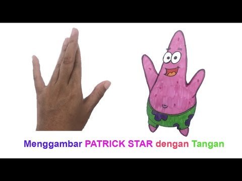 Menggambar PATRICK STAR dengan Jari Tangan Cepat dan Mudah #menggambar ...