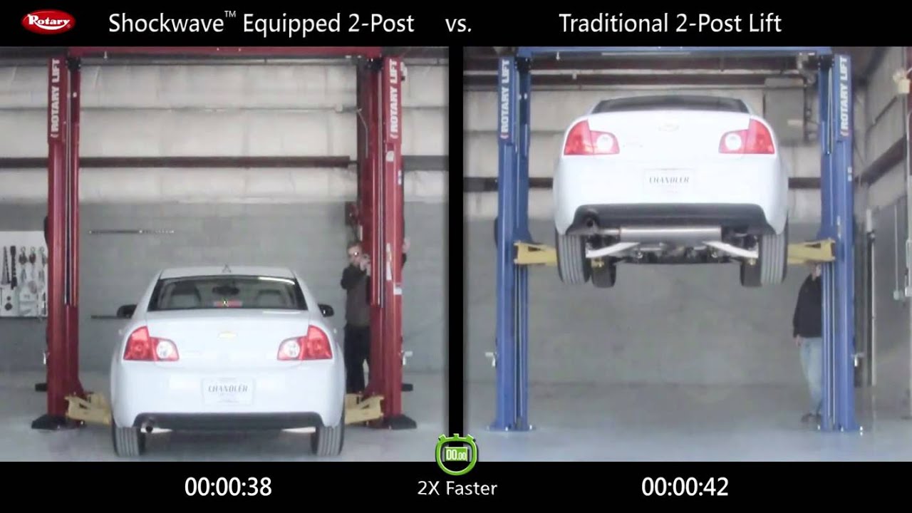 Rotary Lift Shockwave 2-post Comparison: Chevy Malibu - YouTube