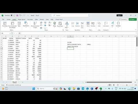 EXCEL TRICK ESLIYE USE IN DATA |HOW TO FILTER,CONVERT DATA INTO TABLE ...