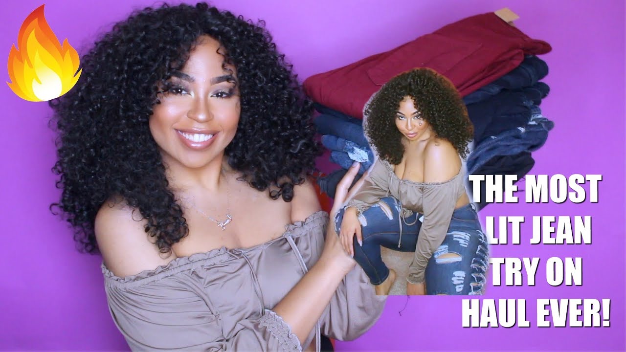 PLUS SIZE JEAN TRY ON HAUL: THE MOST LIT TRY ON EVERRRR! - YouTube